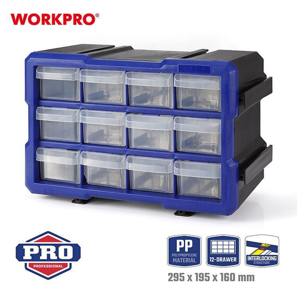 Органайзер пластиковый 12 выдвижных ящичков WORKPRO купить на OZON по низкой цене (1861840438)