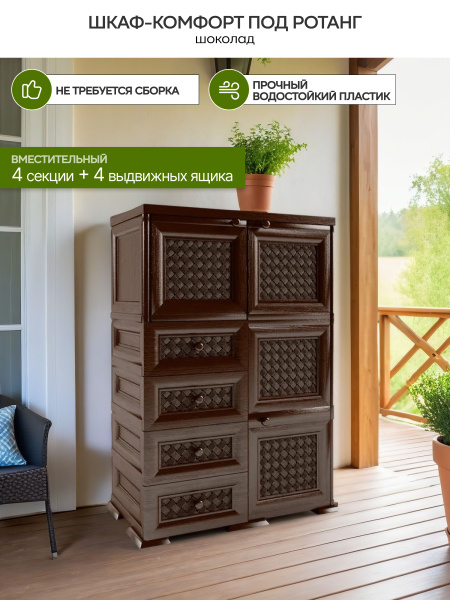 Шкаф-Комфорт, под ротанг, шоколад купить на OZON по низкой цене ...