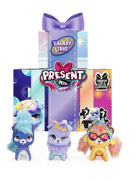 Spin Master Present Pets Minis Galaxy Trio 3-Pack 3-дюймовый ...