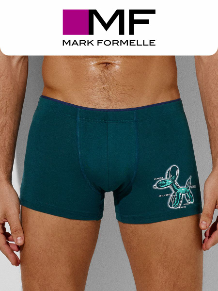 Трусы Мужской Mark Formelle боксеры Кулирная гладь синий, размер 48 Средняя Беларусь ...