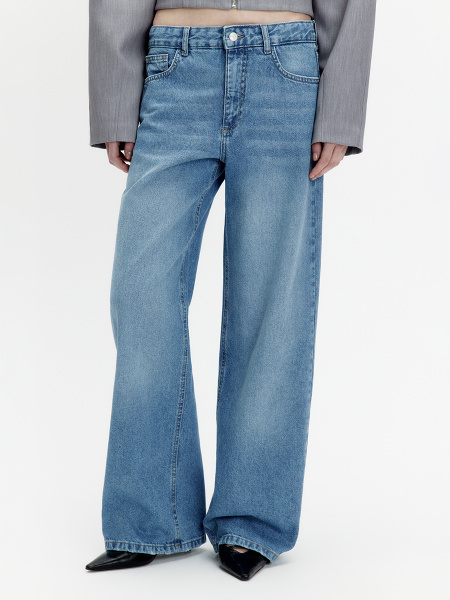 Джинсы Женский Befree голубой Джинс, размер 48 Молния, рост 170 Узбекистан На любой сезон ...