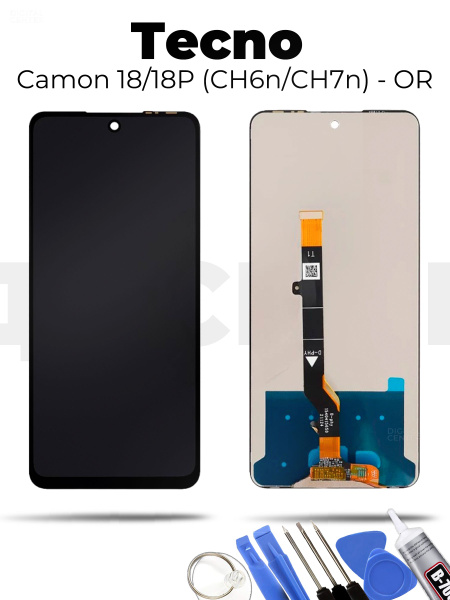 Дисплей для Tecno Camon 18/18P (CH6n/CH7n) в сборе с тачскрином Черный ...