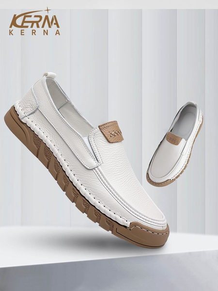 Мокасины Мужской KERNA белый, размер 41 Без застёжки Лето Тонкая подошва купить c доставкой на ...