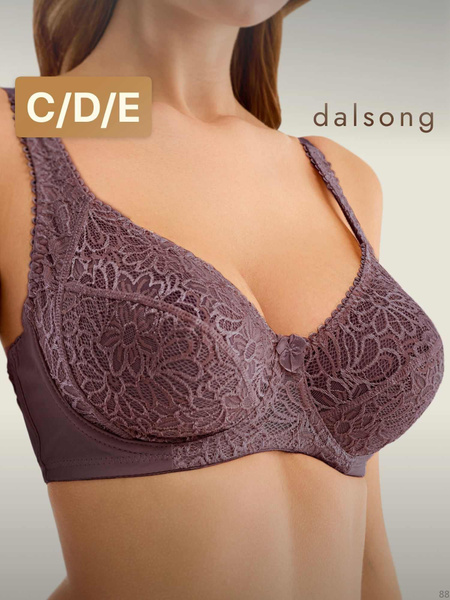 Бюстгальтер Женский DALSONG мягкая чашка на каркасе, на косточках, размер 85D серый Полиамид ...