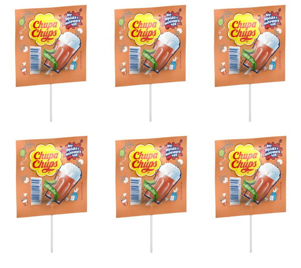 Chupa Chups Карамель на палочке 3D Milk Tea, со вкусом клубники и персика, 15 гр, 6 шт купить на ...