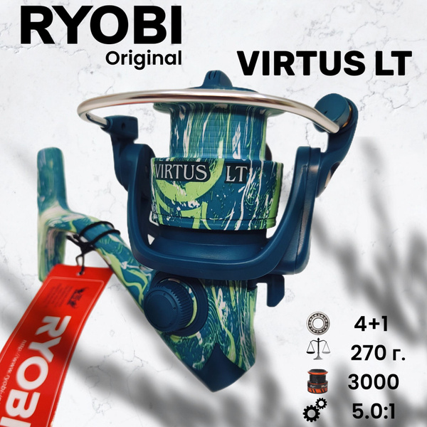 Катушка Ryobi VIRTUS LT Green, Безынерционная, 3000, Передний фрикцион купить c доставкой на ...