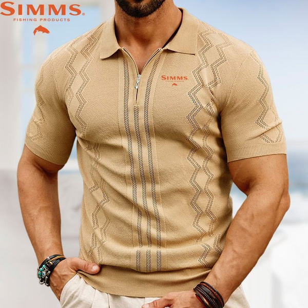 Поло Мужской, Женский Simms средне-серый, лен Короткий, размер 54 Трикотаж Однотонный свободный ...