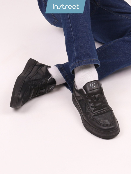 Кеды Мужской Instreet Текстиль, Искусственная кожа, размер 43 7 Лето Шнурки Россия купить c ...