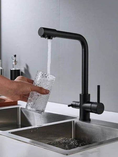 Смеситель для кухни с подключением фильтра Shevanik S328H, черный купить на OZON по низкой цене ...