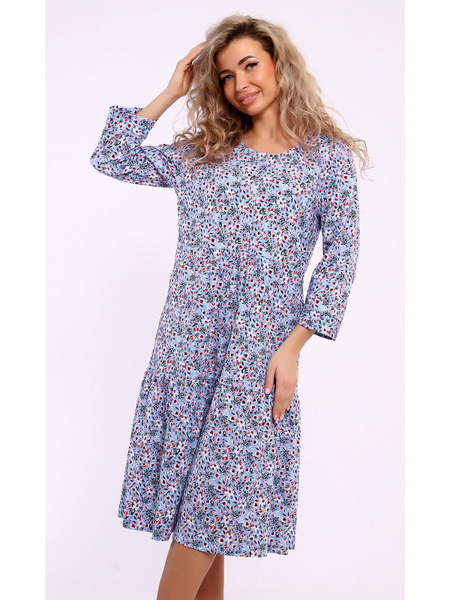 Платье Женский Н-Коллекция голубой, синий Повседневный Три четверти ...