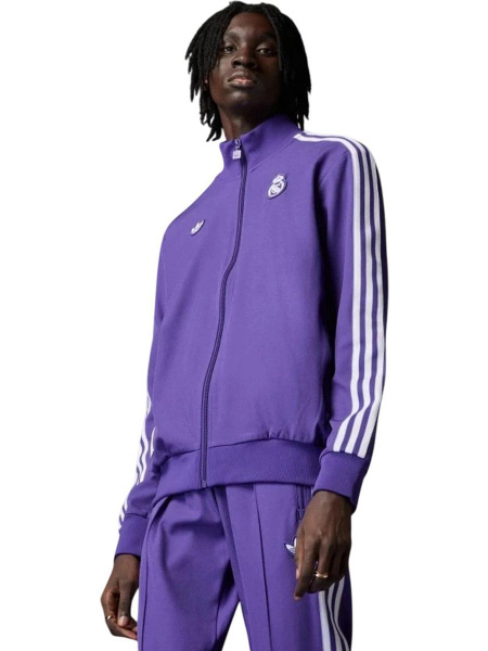 Олимпийка Мужской adidas Спортивный фиолетовый Молния Полиэстер Логотип ...