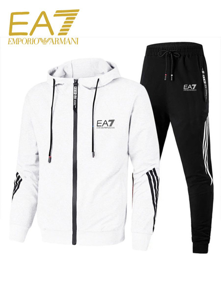 Костюм спортивный Мужской, Женский EA7 Спортивный молочный, размер 42, 44 Микрополиэстер Логотип ...