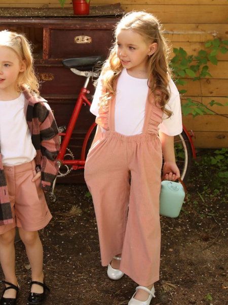 Брюки Девочки Jerry Berry палаццо розовый Вельвет Повседневный, размер ...