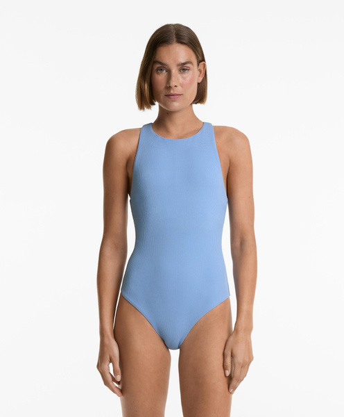 Купальник слитный Женский Oysho светло-голубой, размер 40, 42 Турция Полиэстер, Эластан купить c ...