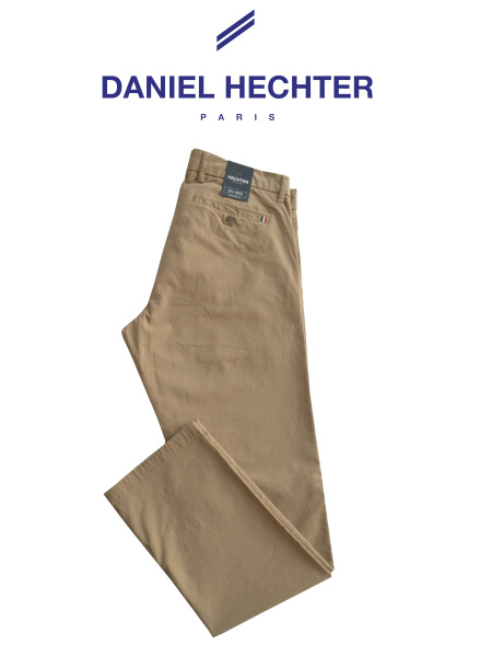 Брюки Мужской DANIEL HECHTER чиносы светло-песочный Хлопок Повседневный, размер 50 Молния ...