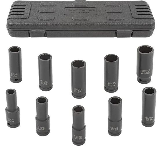 Набор головок ударных глубоких 10 предметов 1/2" 12гр. ROCKFORCE купить на OZON по низкой цене ...