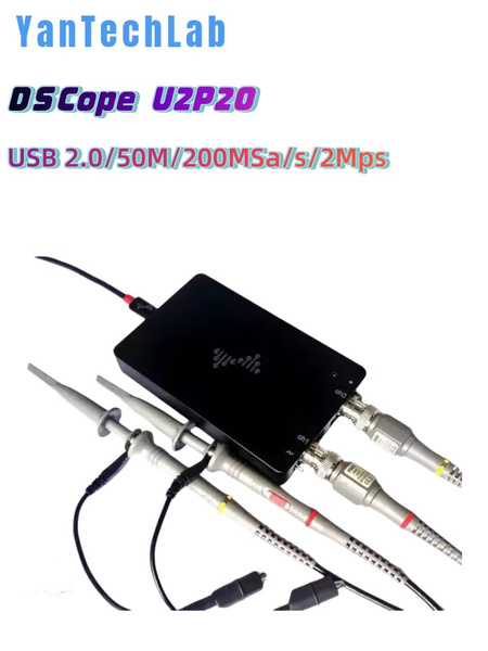 DScope: сверхпортативный, 50 МГц полоса, 200 Мвыб/с, двухканальный, с ...