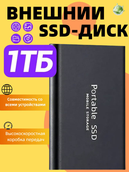 1 ТБ Внешний SSD-диск (MK-AGTYP), USB 3.0, USB Type-C, чтение - 30 Мб/с ...