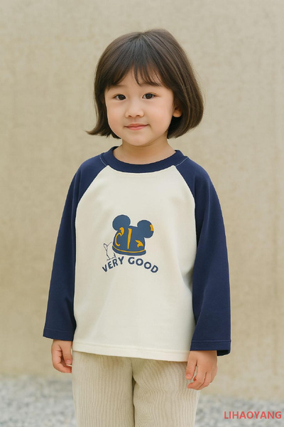 Лонгслив Девочки, Мальчики CHAOPAI синий Длинный, размер 110 Хлопок, рост 100-110 купить c ...