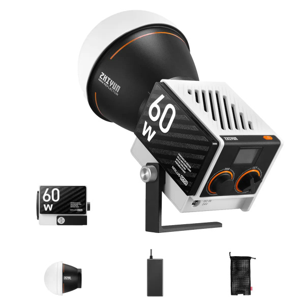 видео свет,ZHIYUN Molus G60,Двухцветный видеосвет, 300 г, портативный ...