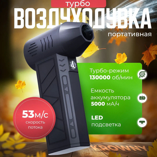 воздуходувка портативная, ветродуйка аккумуляторная, турбовентилятор ...
