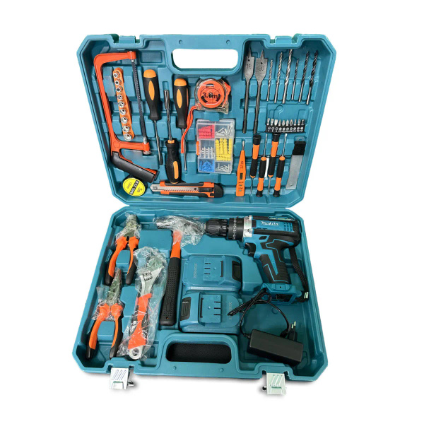 Шуруповерт аккумуляторный Makita 21v с набором инструментов, дрель ...