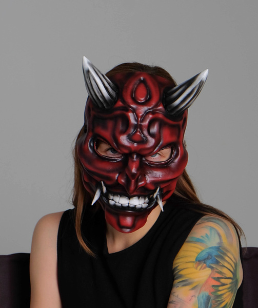 Японская маска, маска демона Они, Oni japan mask - купить по доступным ...