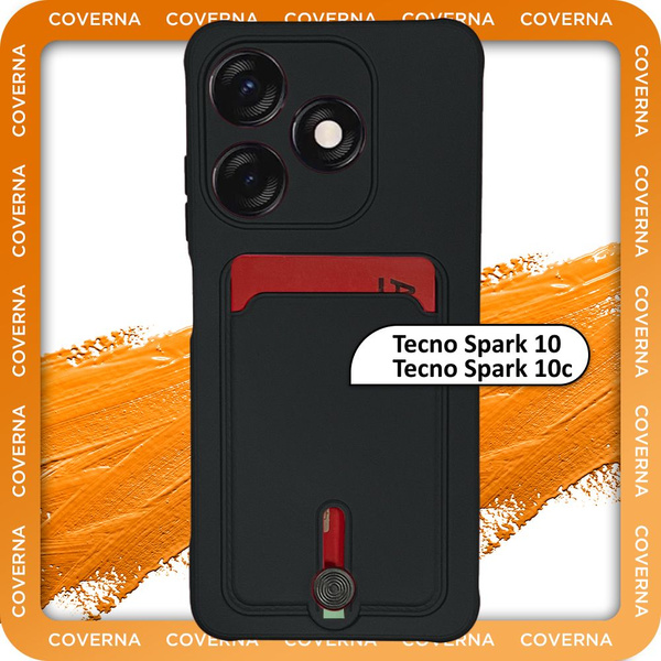Чехол силиконовый черный на Tecno Spark 10, 10c, Техно Спарк 10, 10с с ...