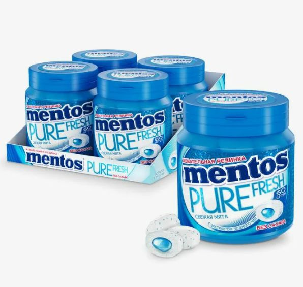 Жевательная резинка Mentos Pure Fresh Ментос пьюр фреш Свежая мята в