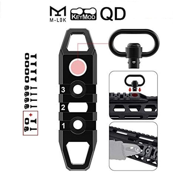 Тактическая направляющая секция с 3 пазами для стандартных систем M-lok ...