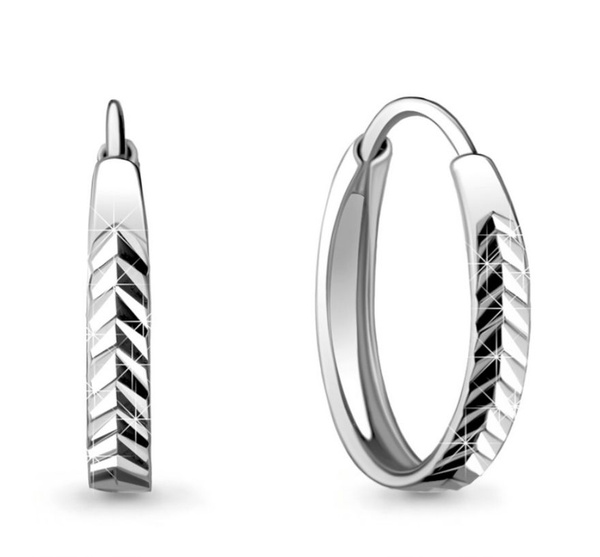 Серьги серебряные 925 пробы. Цвет белое золото. Серьги кольца с ...