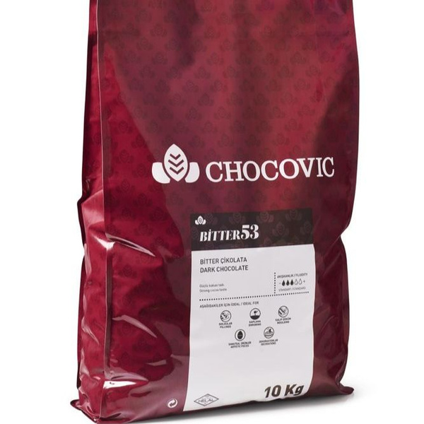 Chocovic 53% Темный шоколад в каплях (дропсы),10 кг, текучесть 3 капли ...