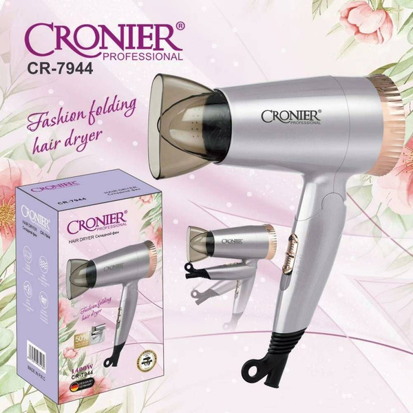 CRONIER Фен для волос CR-7866 2500 Вт, серый металлик купить на OZON по низкой цене (1931593712)
