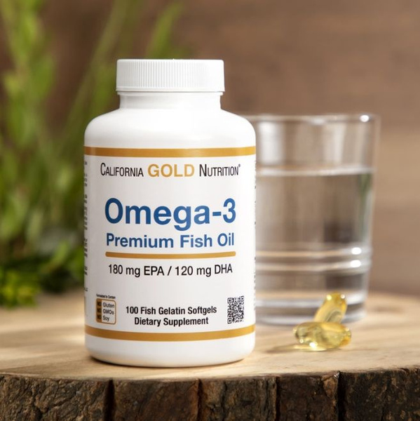 California Gold Nutrition 100 капсул, softgels Omega 3 Fish Oil Premium ...