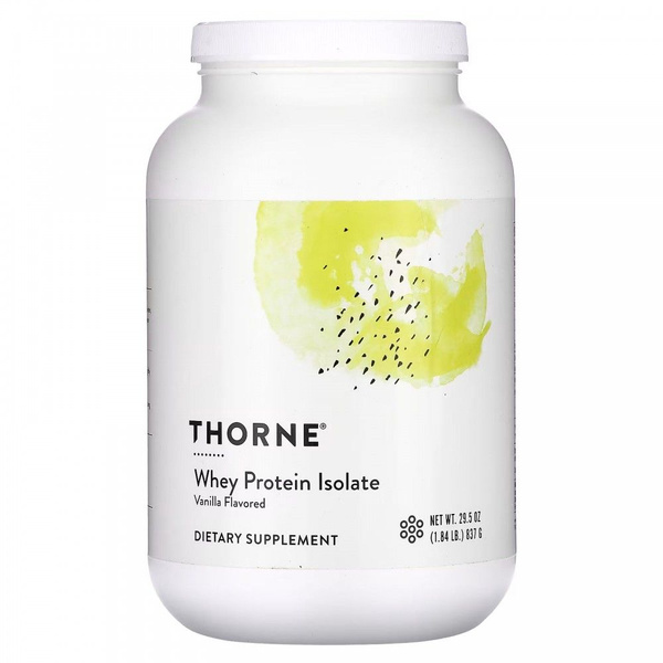 Thorne, Изолят сывороточного протеина, ваниль, 837 г (1,84 фунта ...