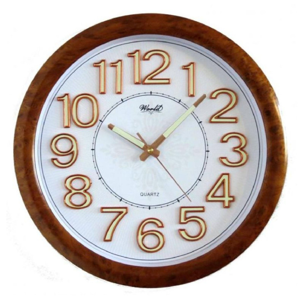 WORLD K6615YW настенные кварцевые часы с люминесцентными арабскими ...