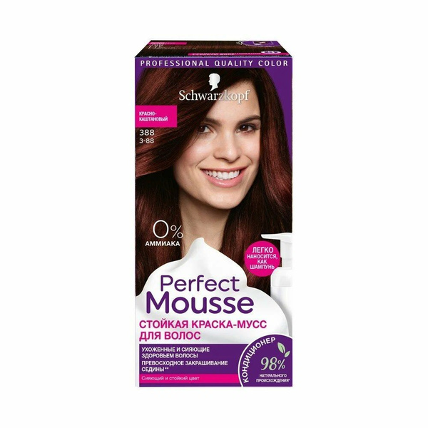 Краска для волос Perfect Mousse (Перфект Мусс) 388 Красно-каштановый ...