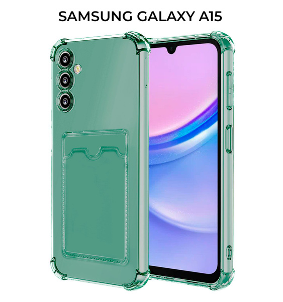 Прозрачный силиконовый чехол с кардхолдером для Samsung Galaxy A15 с ...