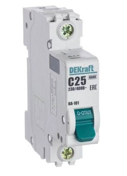 Автомат 25А DeKraft 101 1P 10А 4,5Ka Х-Ка купить по низкой цене в ...