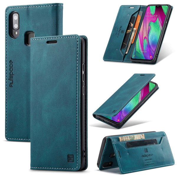 Autspace Кожаный чехол для Samsung Galaxy A40 / Самсунг A40 книжка ...