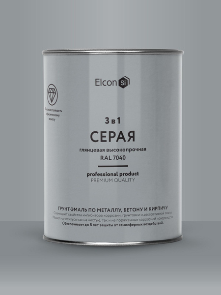 Краска Elcon Эмаль 1в3 глянцевая Гладкая, Быстросохнущая, Алкидная ...