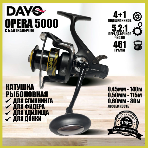 Катушка катушки с байтранером 1, С байтраннером, 5000C, Передний ...