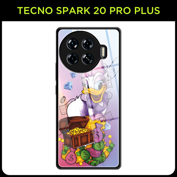 Стеклянный чехол на Tecno Spark 20 Pro Plus Текно Спарк 20 Про Плюс с