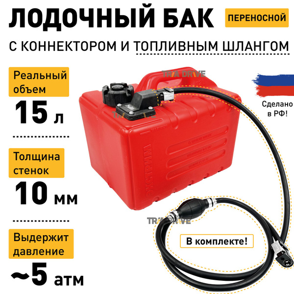 Вопросы и ответы о Топливный бак Экстрим для лодочного мотора 12л с ...