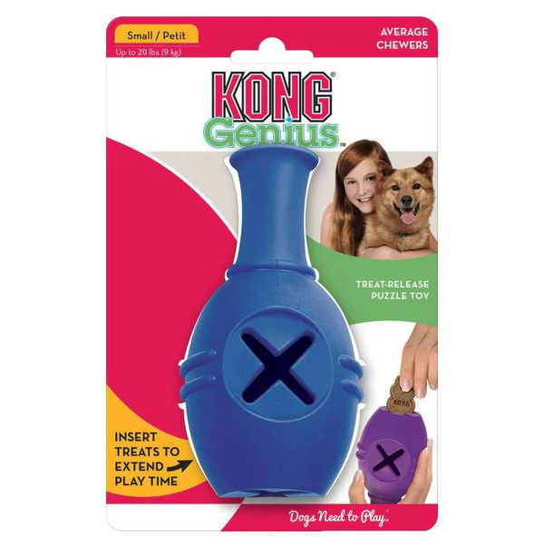 Kong Genius Leo Игрушка головоломка для лакомств, S, голубая - купить с ...