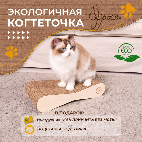 Когтеточка для кошки, картонная Восьмерка Мини - купить с доставкой по ...