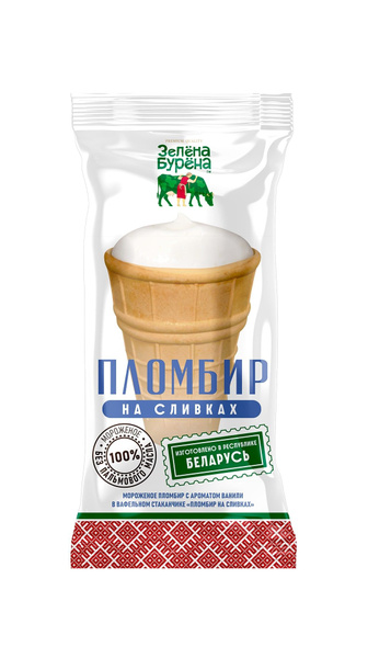 Пломбир на Сливках стаканчик Зелёна-Бурёна, 15 %, 70 г - купить с ...