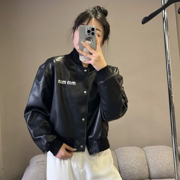 Куртка кожаная Miu Miu купить с доставкой по выгодным ценам в