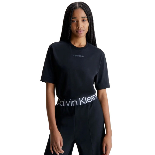 Футболка Calvin Klein, размер 44, 46, цвет черный, 60% Хлопок 40% ...