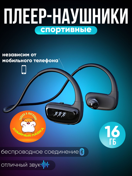 MP3-плеер ROHS Плеер для бега и фитнеса SM828 16 ГБ черный, 16 ГБ ...
